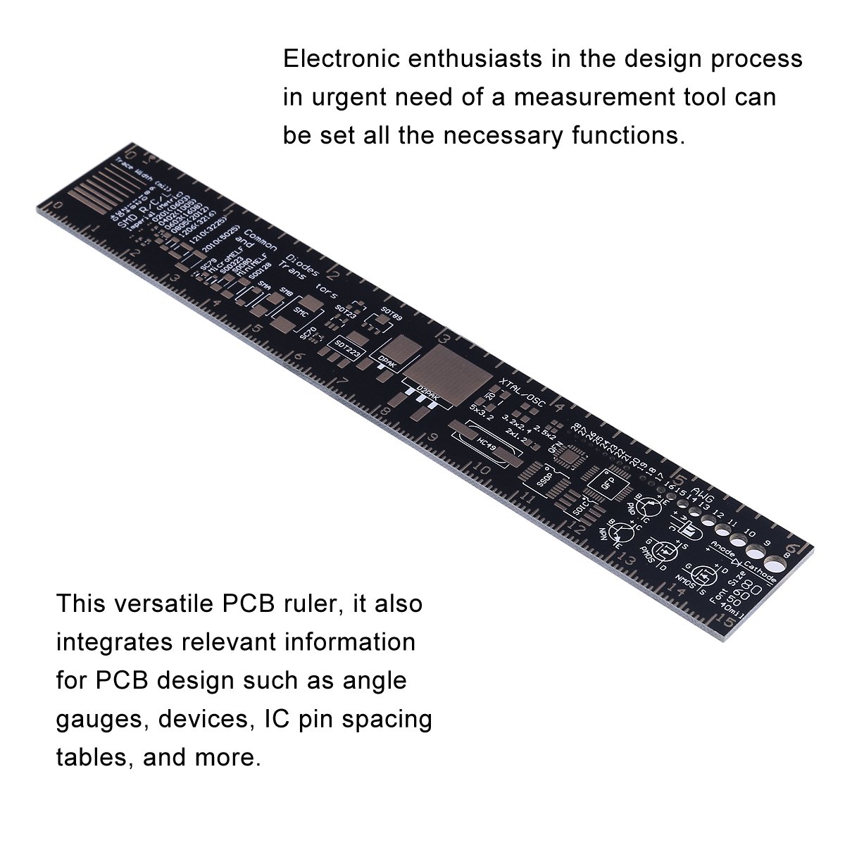 15cm 6″ Multifunctional PCB Ruler For Electronic Engineers Geeks Makers ...