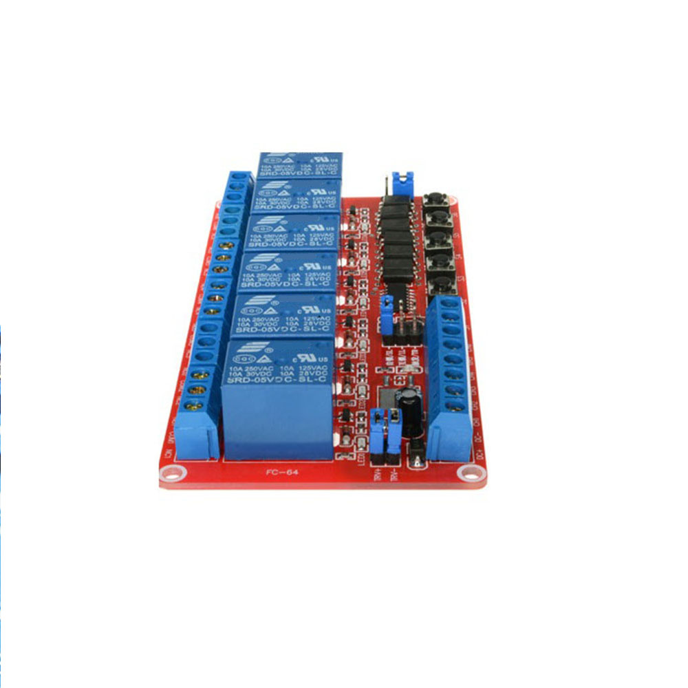5V/12V/24V 6 way Self-Lock Interlock relay 6-channel relay module ...