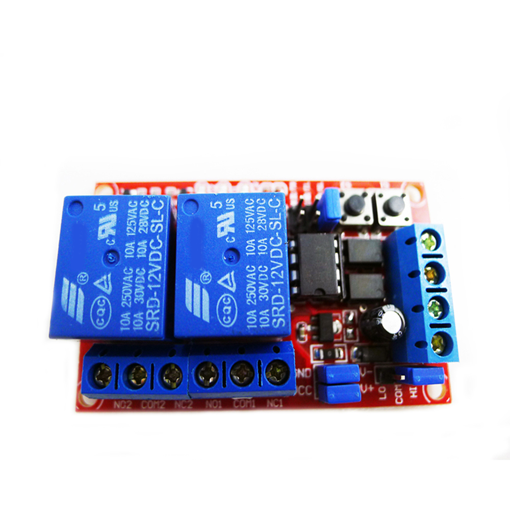 DC 12V 2 Channel Self-lock Interlock Triggered Relay Module 3 IN 1 ...