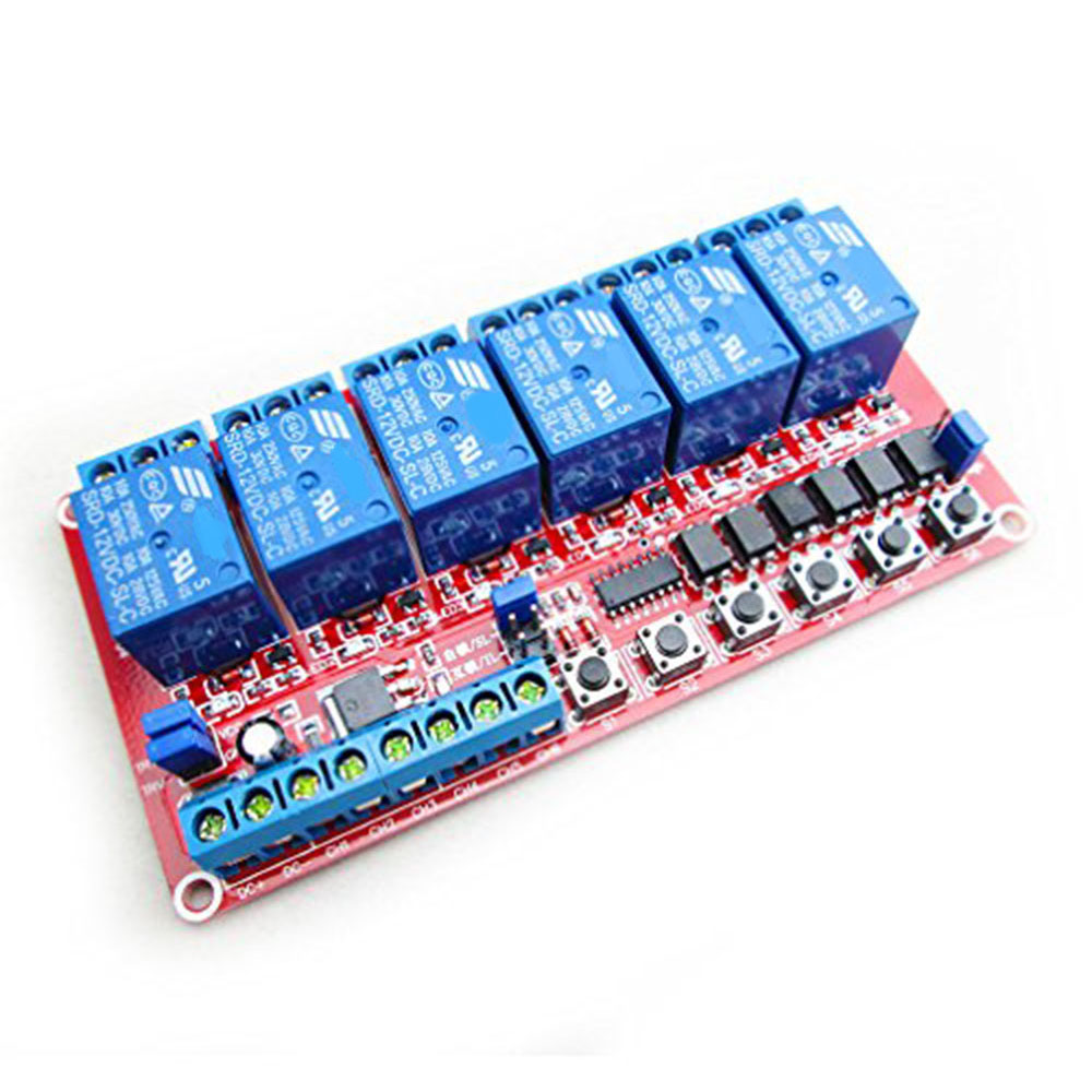5V/12V/24V 6 way Self-Lock Interlock relay 6-channel relay module ...